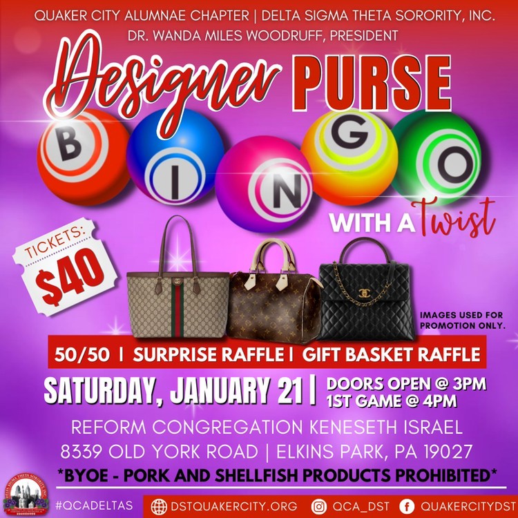 Designer Purse Bingo - Delta Sigma Theta Sorority, Inc. Quaker City ...